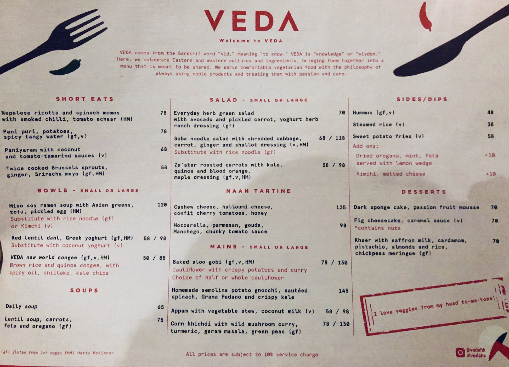 Delightful vegetarian food at the snazzy VEDA restaurant in Central ...