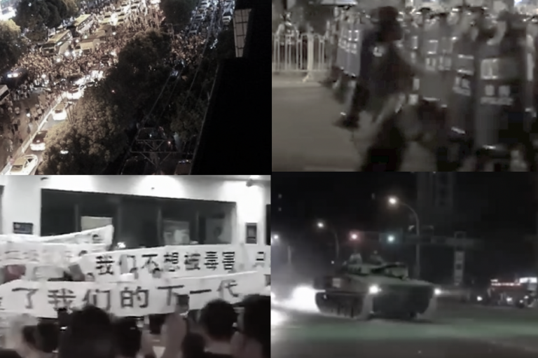 Military tanks and riot police disperse tens of thousands of protestors ...