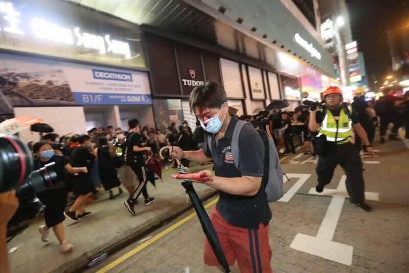 Several protestors arrested by riot police during violent clash in Mong ...