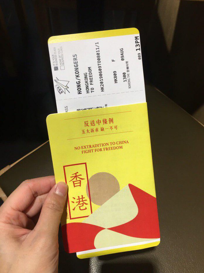 Creative yellow 'passport' containing 5 demands of protesters and ...