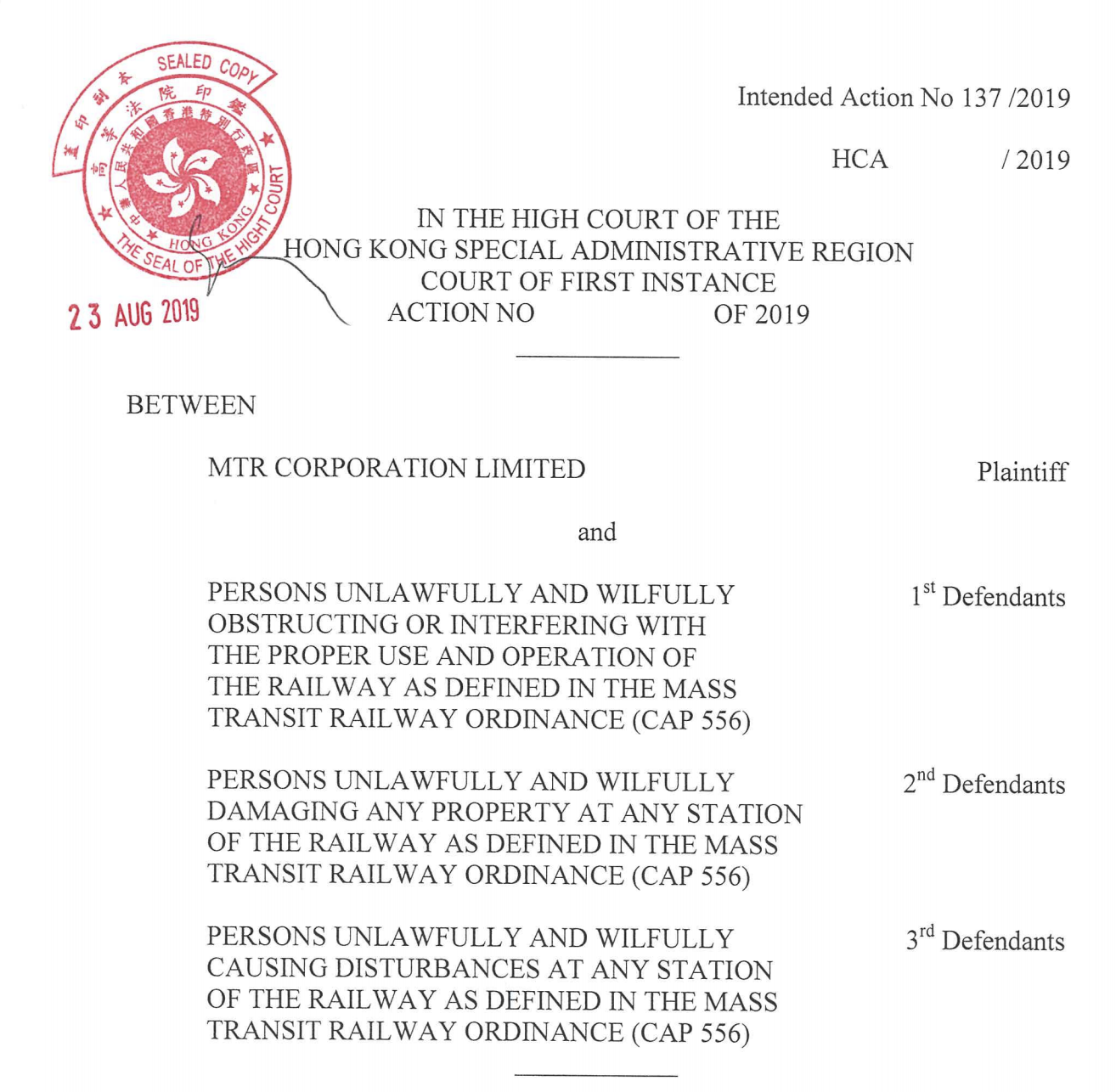 Interim court injunction against protesters to prevent further ...