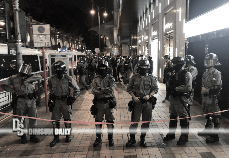 At least 90 protesters gather in front of TST police station while over ...
