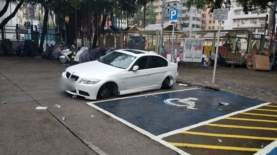 Wheels stolen from a parked BMW on Yan Lok Square in Yuen Long - Dimsum ...