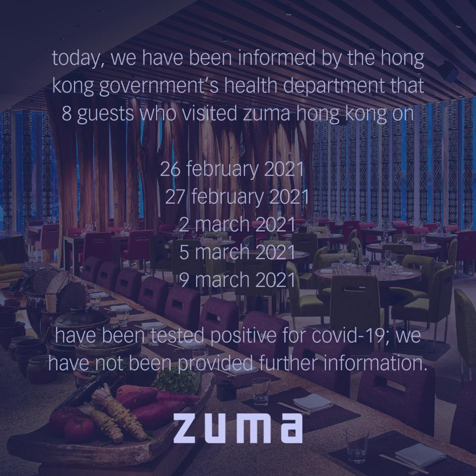 8 customers who visited ZUMA in Landmark Atrium test positive for COVID ...