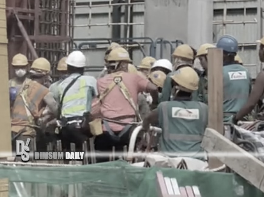 Construction workers engage in physical fight at construction site near ...