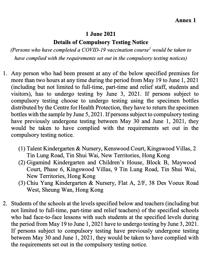 Persons present at six specified premises during specified period to ...