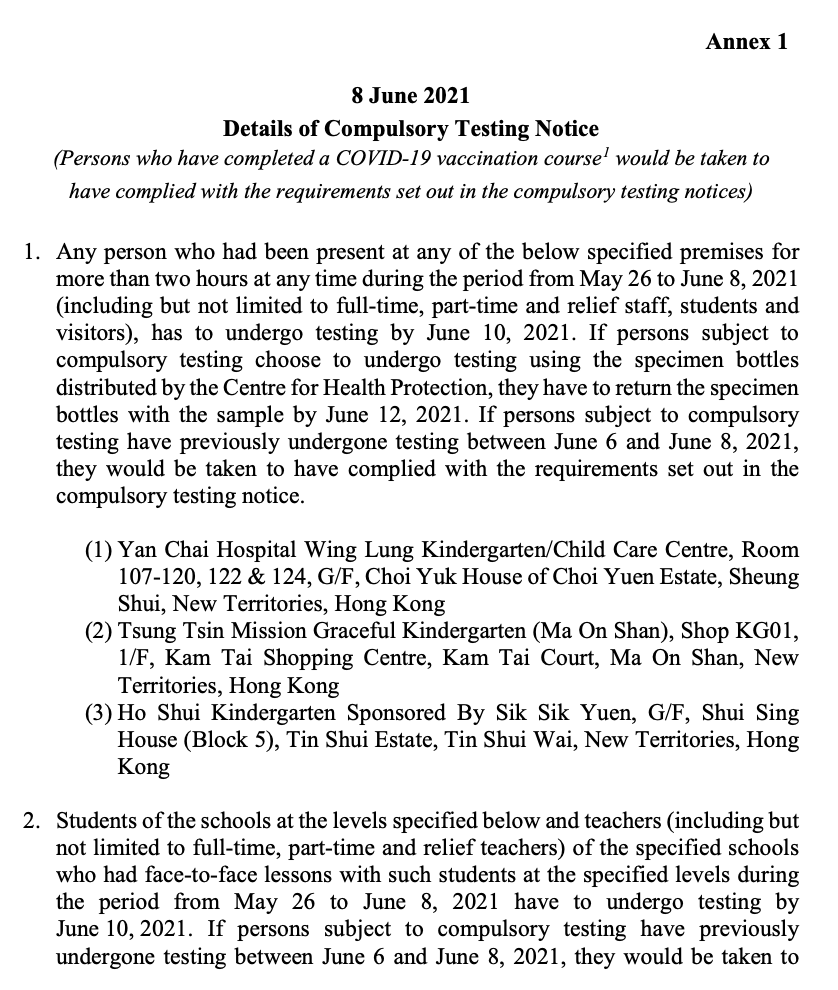 Persons present at 7 specified premises during specific period to ...