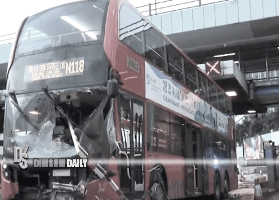 KMB bus driver dozes off before crashing at Hung Hom Cross-Harbour ...