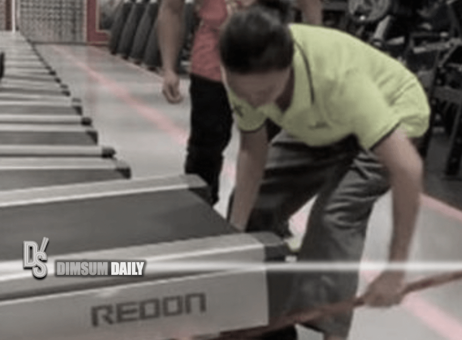Cleaner shocks bodybuilder by lifting a treadmill on her own in Foshan ...