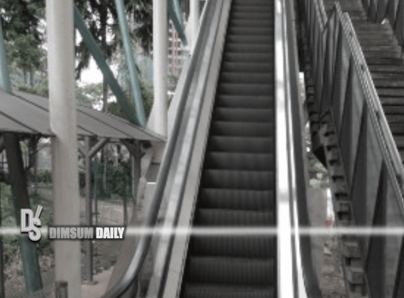 Escalator at a Light Rail Transit station in Malaysia remains unfixed ...