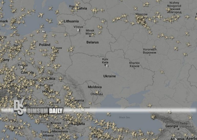 Empty airspace above Ukraine and Russia after attack - Dimsum Daily