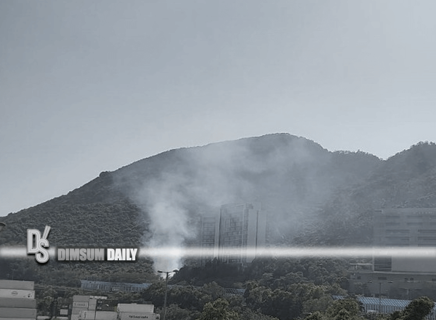 Wildfire appears opposite on hilltop opposite student dormitory of VTC ...