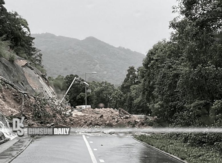 Landslide occurs at Pak Tam Au, Pak Tam Road, Sai Kung - Dimsum Daily