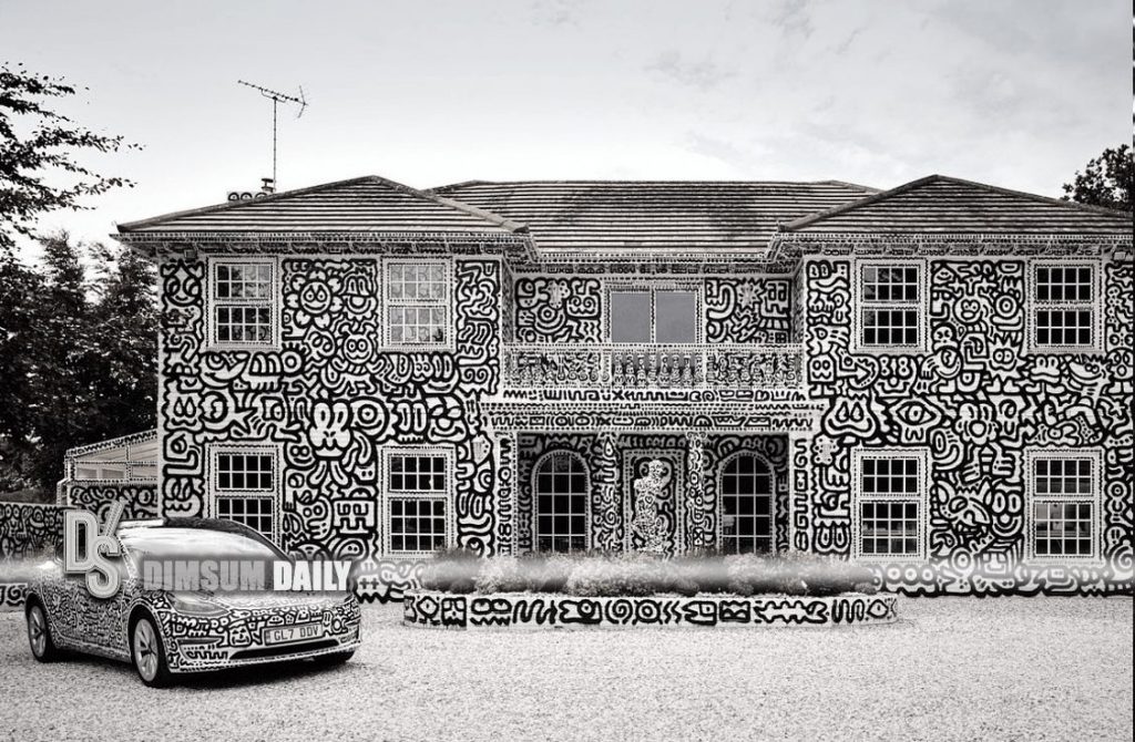 British artist Sam Cox shows off his new home with signature doodle art ...
