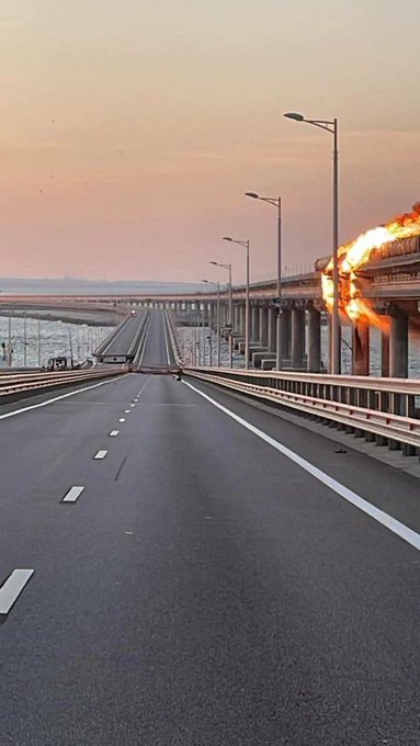 Large explosion reported at bridge connecting Russia to Crimea, Russian ...