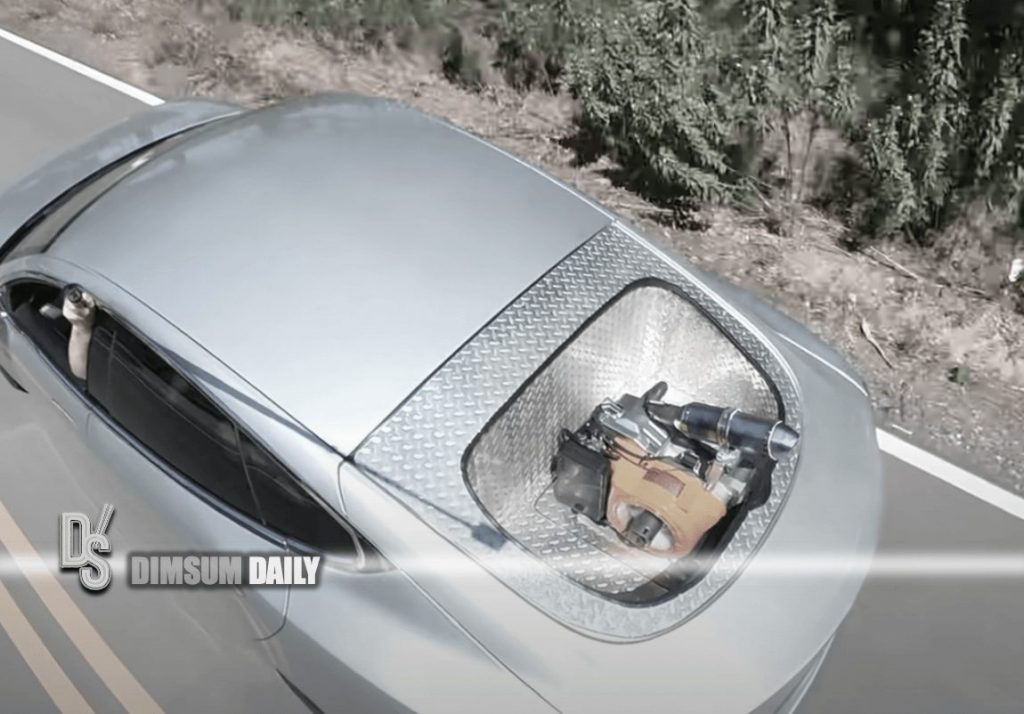 Single-cylinder gasoline generator-powered Tesla Model S drives an ...