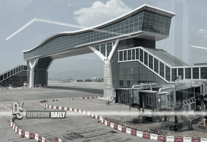 Sky Bridge connecting airport Terminal 1 and T1 Satellite Concourse ...
