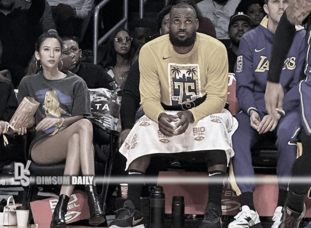 Who is the Chinese beauty sitting beside LeBron James during the Lakers ...