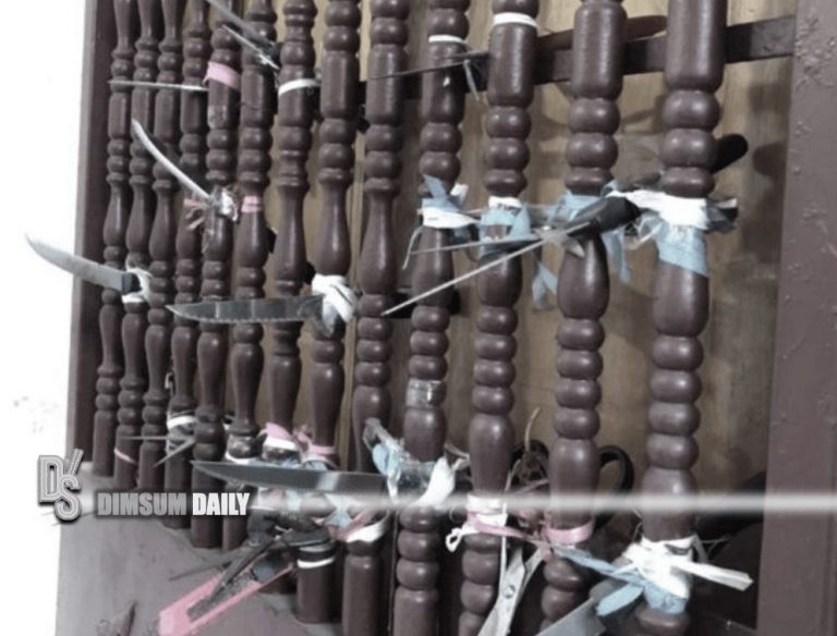 Food delivery courier shocked after spotting knives and scissors tied ...