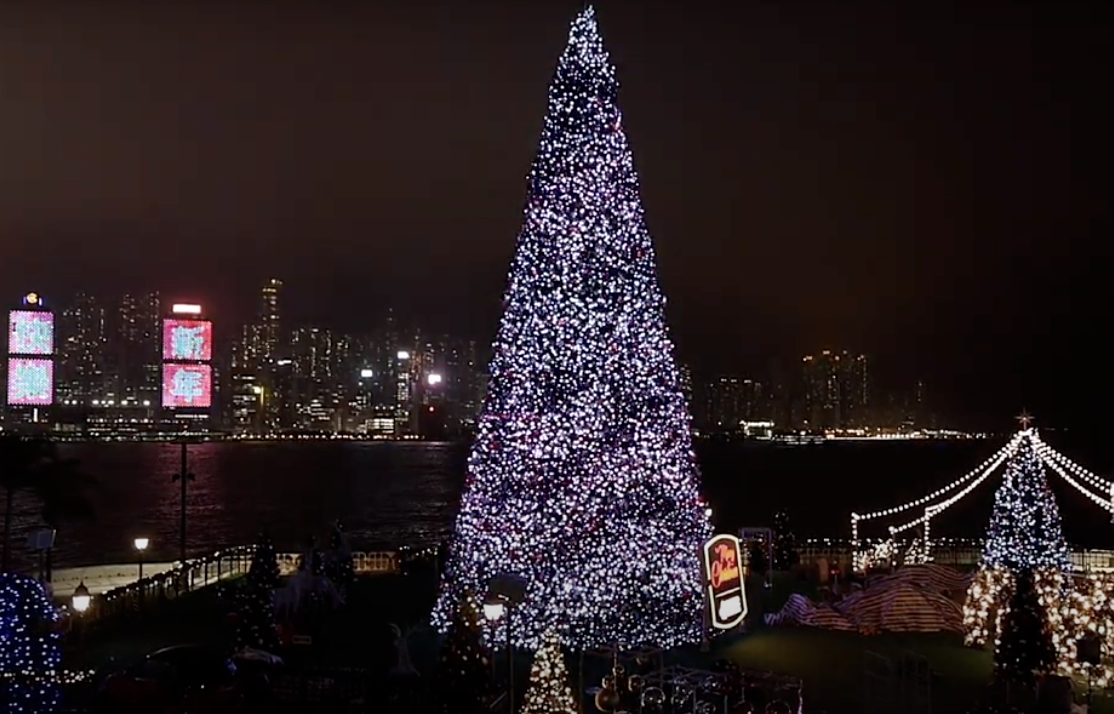 20m high Christmas tree lit up at West Kowloon Art Park - Dimsum Daily