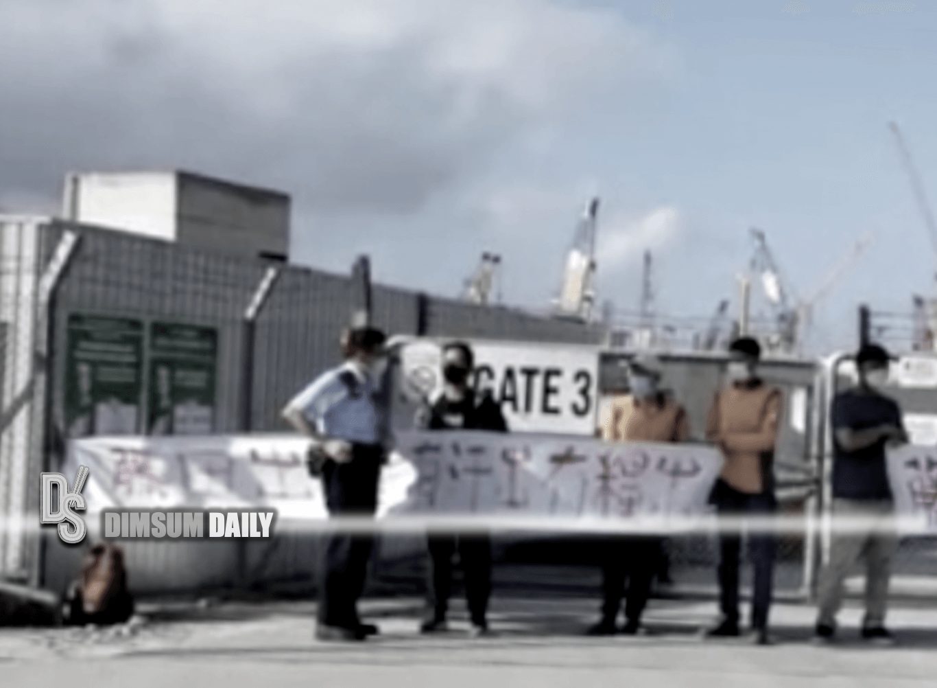 20 workers protest in front of construction site at West Kowloon ...