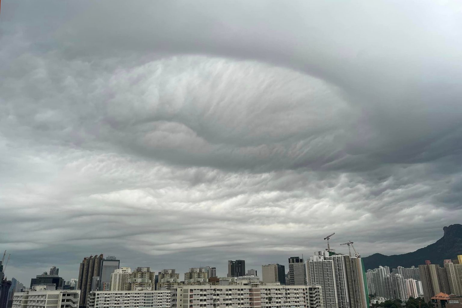 Rare cloud formation known as Asperitas seen in various parts of Hong ...