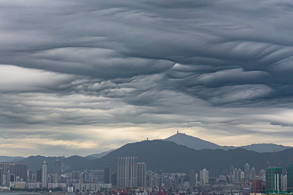 Rare cloud formation known as Asperitas seen in various parts of Hong ...
