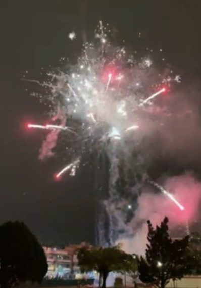 Fireworks set off near Tin Liu Tsuen in Yuen Long on last day of Lunar ...