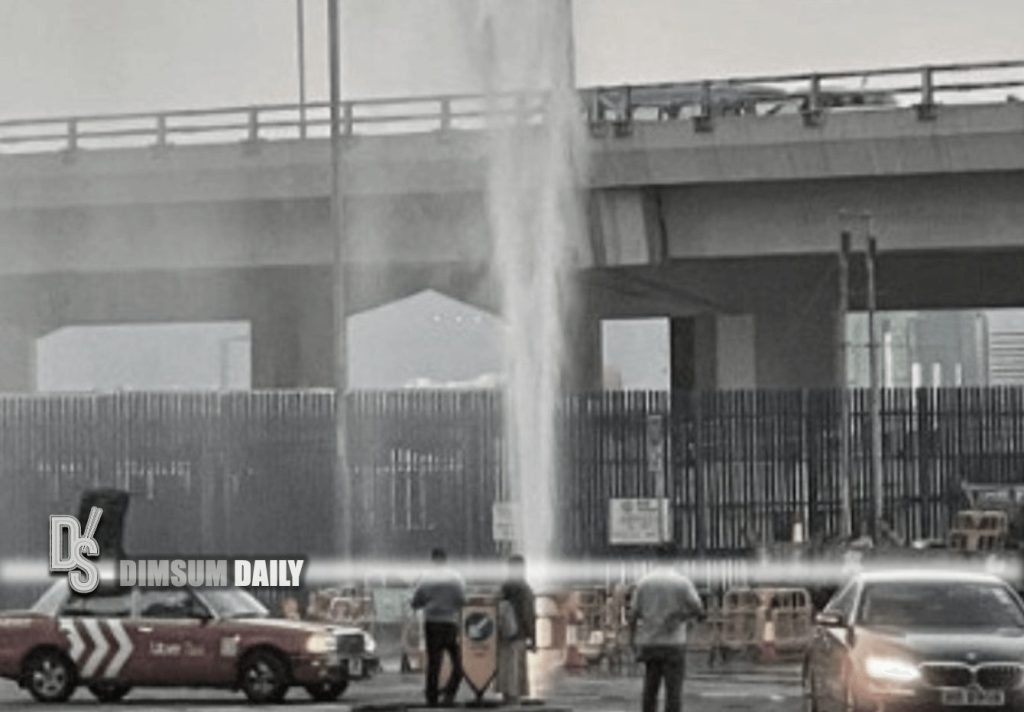 Underground water pipe burst in North Point results in 10m-high ...