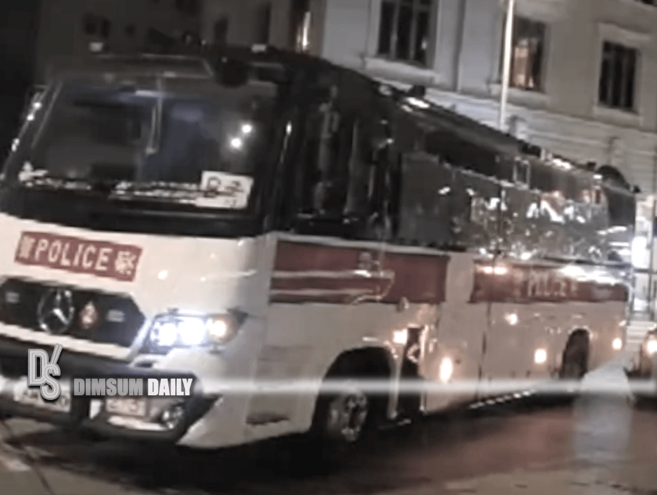 Police tactical bus involved in collision with private car in Tsim Sha ...
