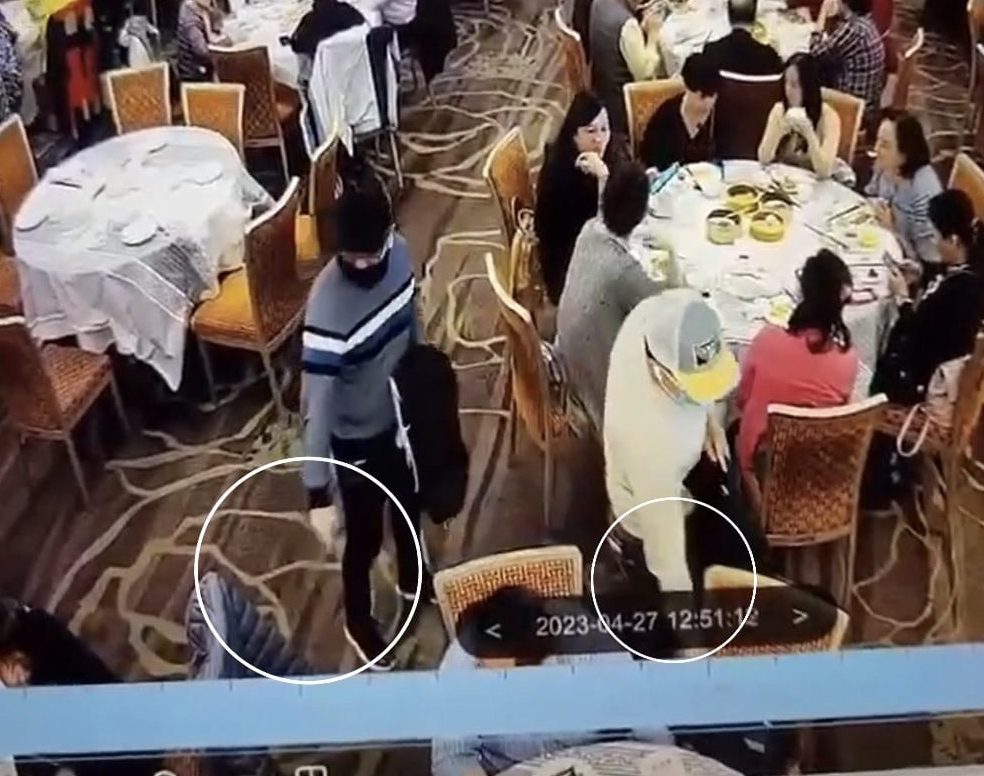 Two Male Thieves Collaborate In Restaurant Theft Using Distracting