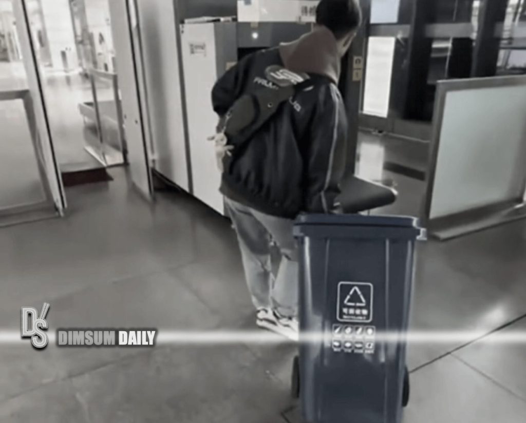 Chinese student travels with garbage bin as luggage on high-speed train ...