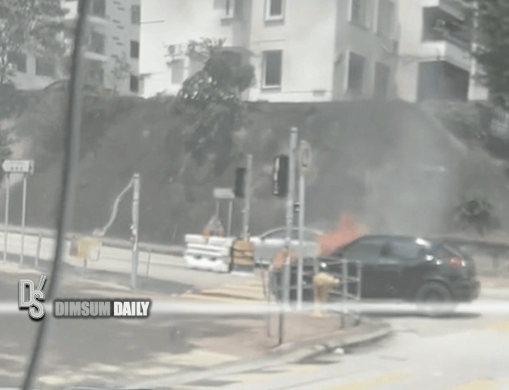 Car catches fire in Kowloon Tong, female driver escapes in time ...