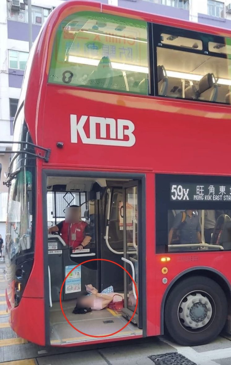Mobile phone-using woman lying down on KMB bus causes disruption and ...