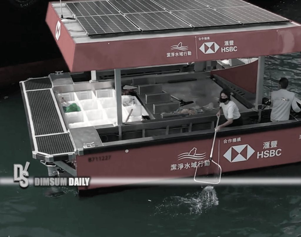 Solar-powered electric clean water vessel sinks in Causeway Bay Typhoon ...