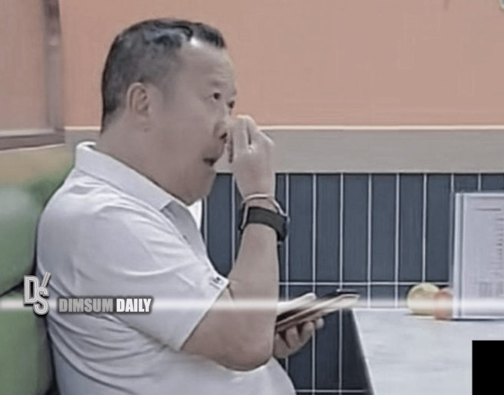 Veteran actor and TVB General Manager, Eric Tsang caught on camera playfully scratching his nose ...