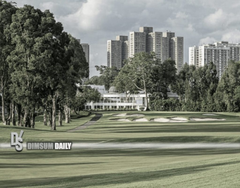 Protesting indigenous residents swing golf clubs on Fanling Golf Course ...