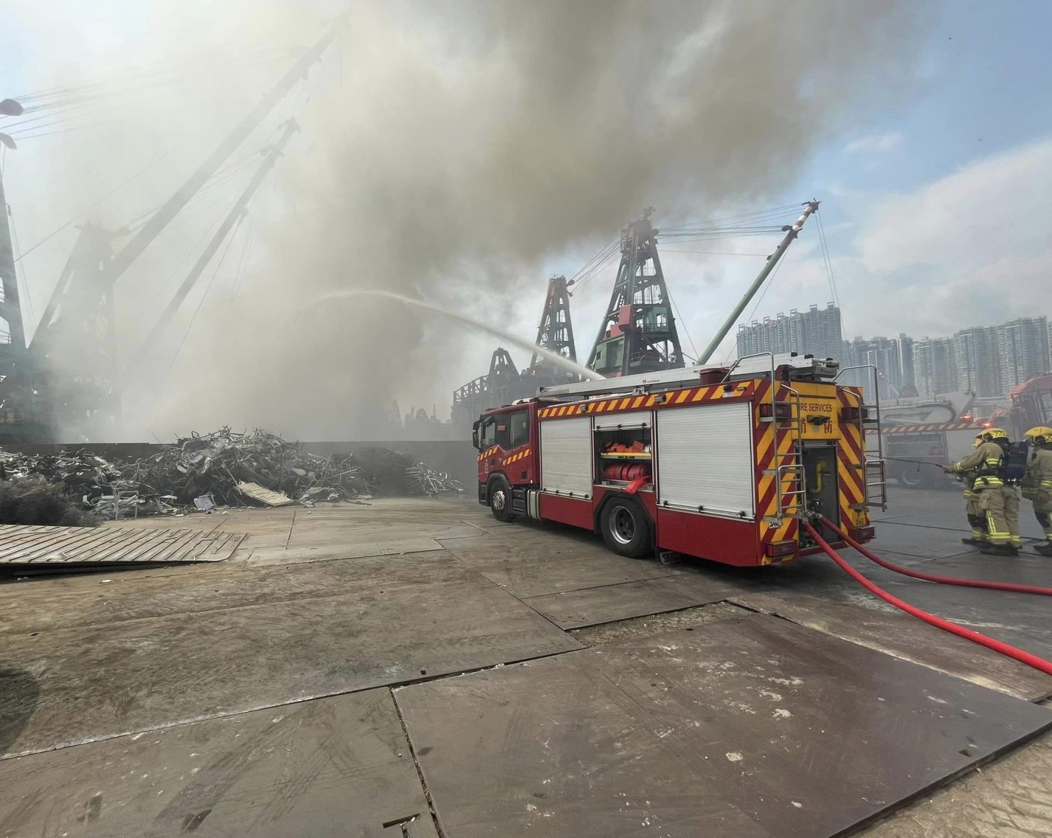 Fire erupts on vessel at New Yau Ma Tei Typhoon Shelter, Fire Services ...