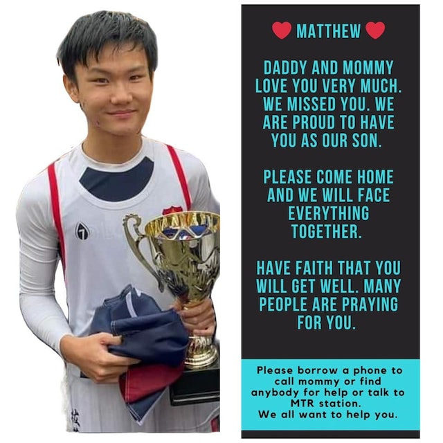 Diocesan Boys' School student Matthew Tsang Hin-chit missing: Intensive ...
