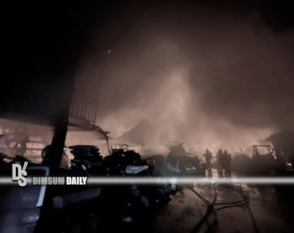 Fire breaks out at Wong Chuk Yuen in Pat Heung, engulfing garage in ...