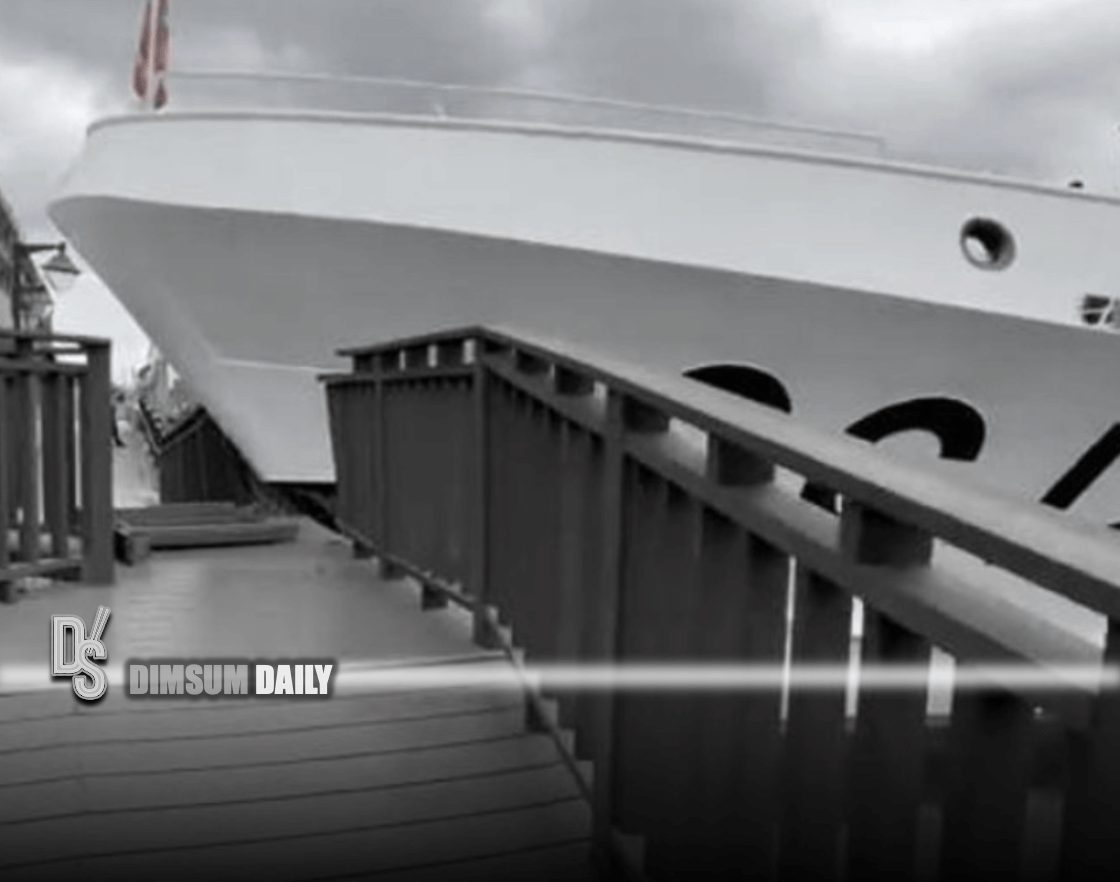 Taiwanese Coast Guard vessel collides with pier, pedestrians scramble ...