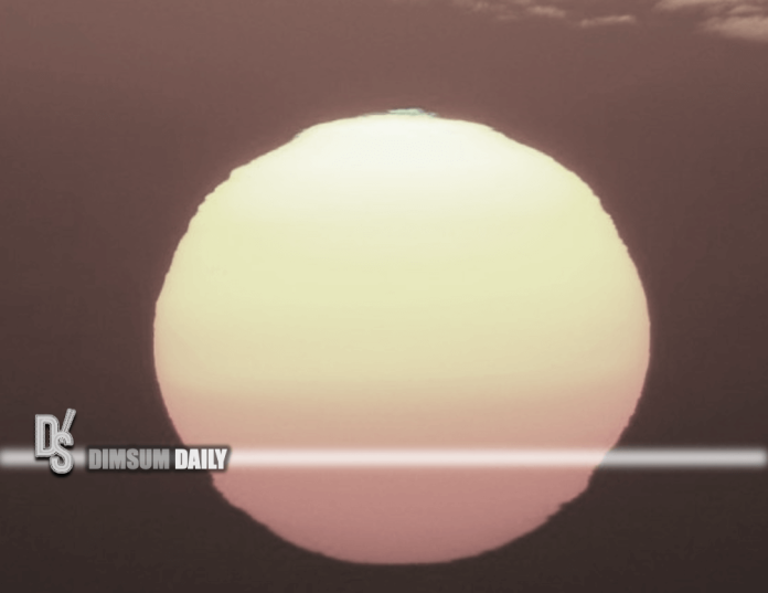 Rare green glow phenomenon captured in Hong Kong's sunset - Dimsum Daily