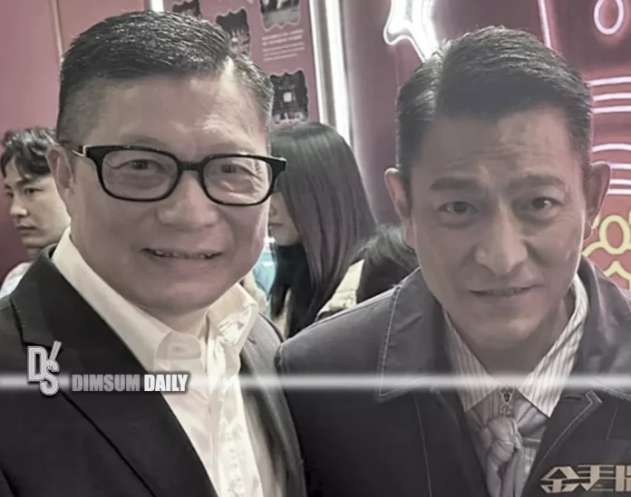 Secretary for Security Chris Tang meets idol Andy Lau at movie premiere ...