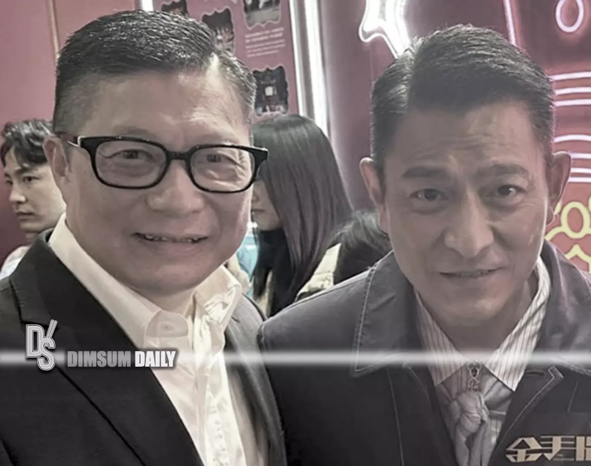Secretary for Security Chris Tang meets idol Andy Lau at movie premiere ...