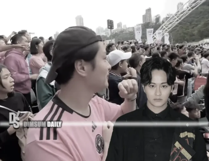 Local actor Brian Tse witnesses Messi's entry into the locker room ...