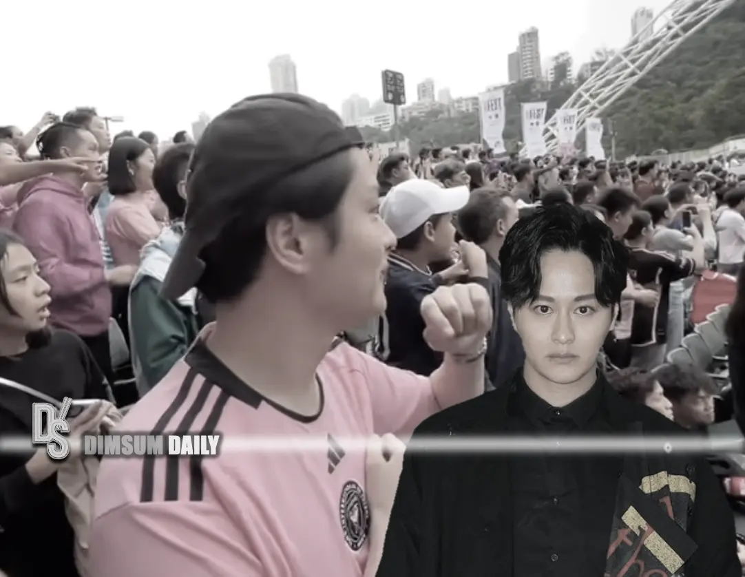 Local actor Brian Tse witnesses Messi's entry into the locker room ...