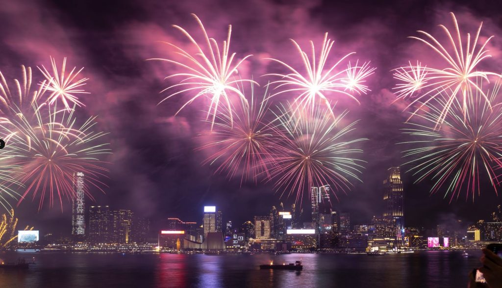 Lunar New Year fireworks spectacle illuminates Victoria Harbour in ...