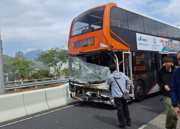 Two Long Win buses collide on Tsing Yi North Coastal Road, resulting in ...