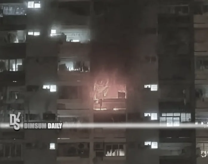 Fire devastates apartment unit in Tsuen Wing Lau, Lai Tak Tsuen, Tai ...