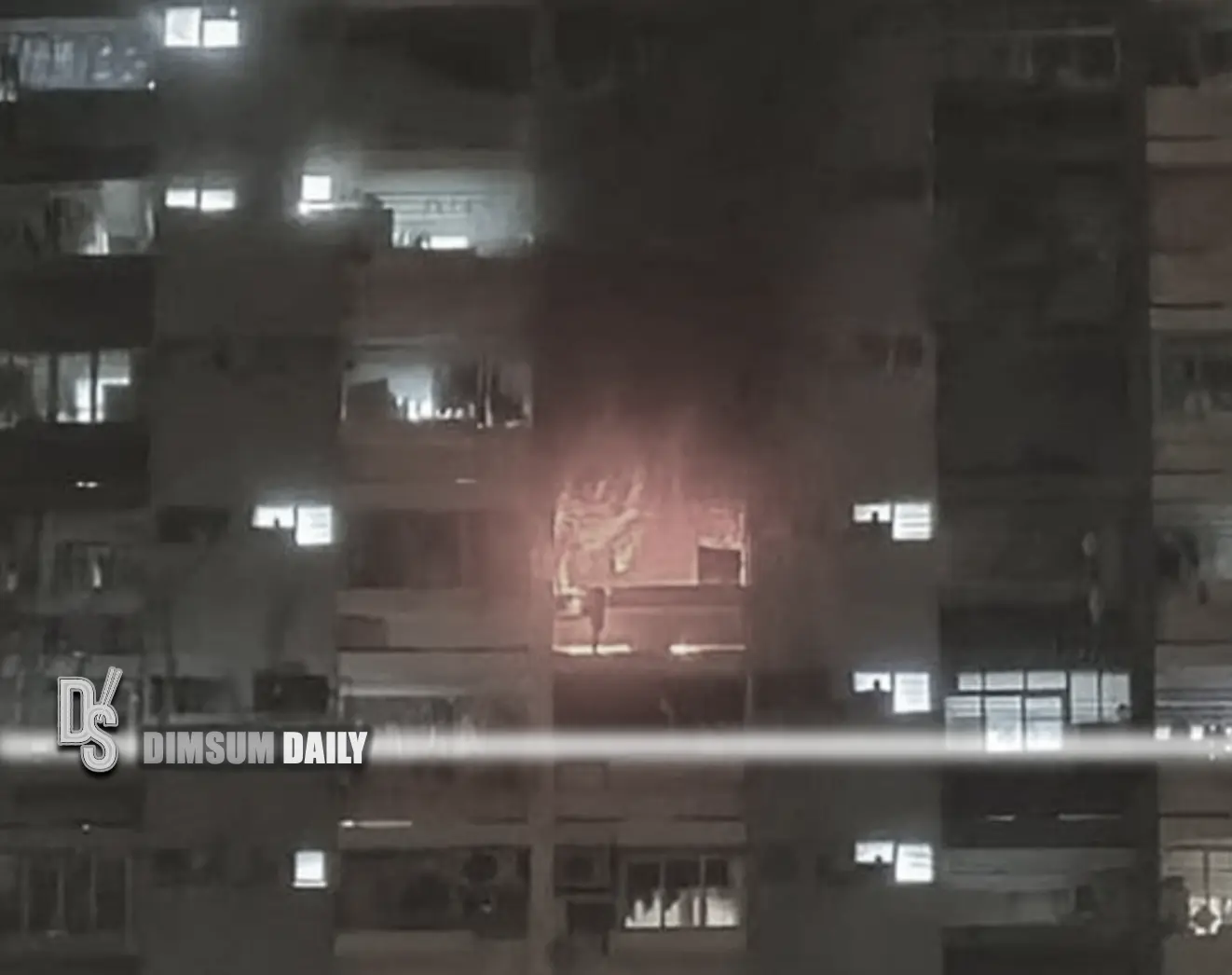 Fire devastates apartment unit in Tsuen Wing Lau, Lai Tak Tsuen, Tai ...